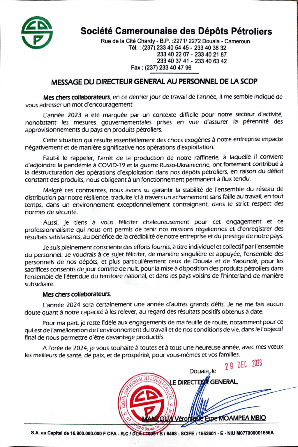 Accueil - Société Camerounaise des Dépôts Pétroliers (SCDP)