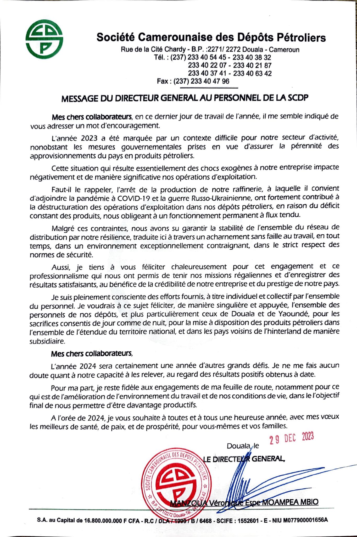 Accueil - Société Camerounaise des Dépôts Pétroliers (SCDP)